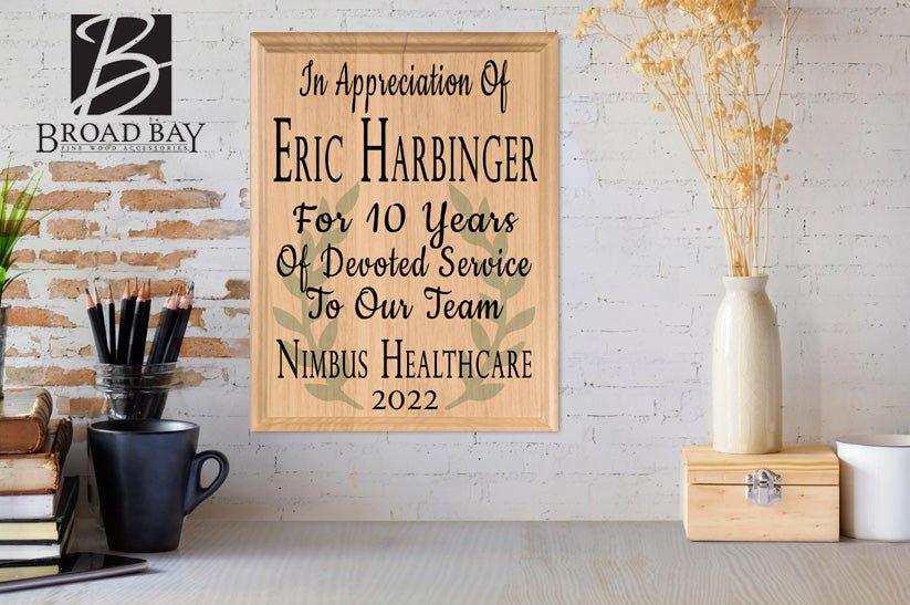 Years of Service Plaque – Custom Employee Appreciation Award – Broad ...