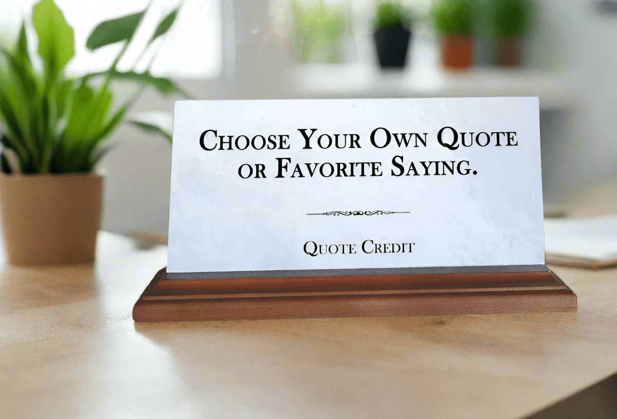 Custom Marble Quote Plaque – Personalized Desk Gift – Broad Bay ...