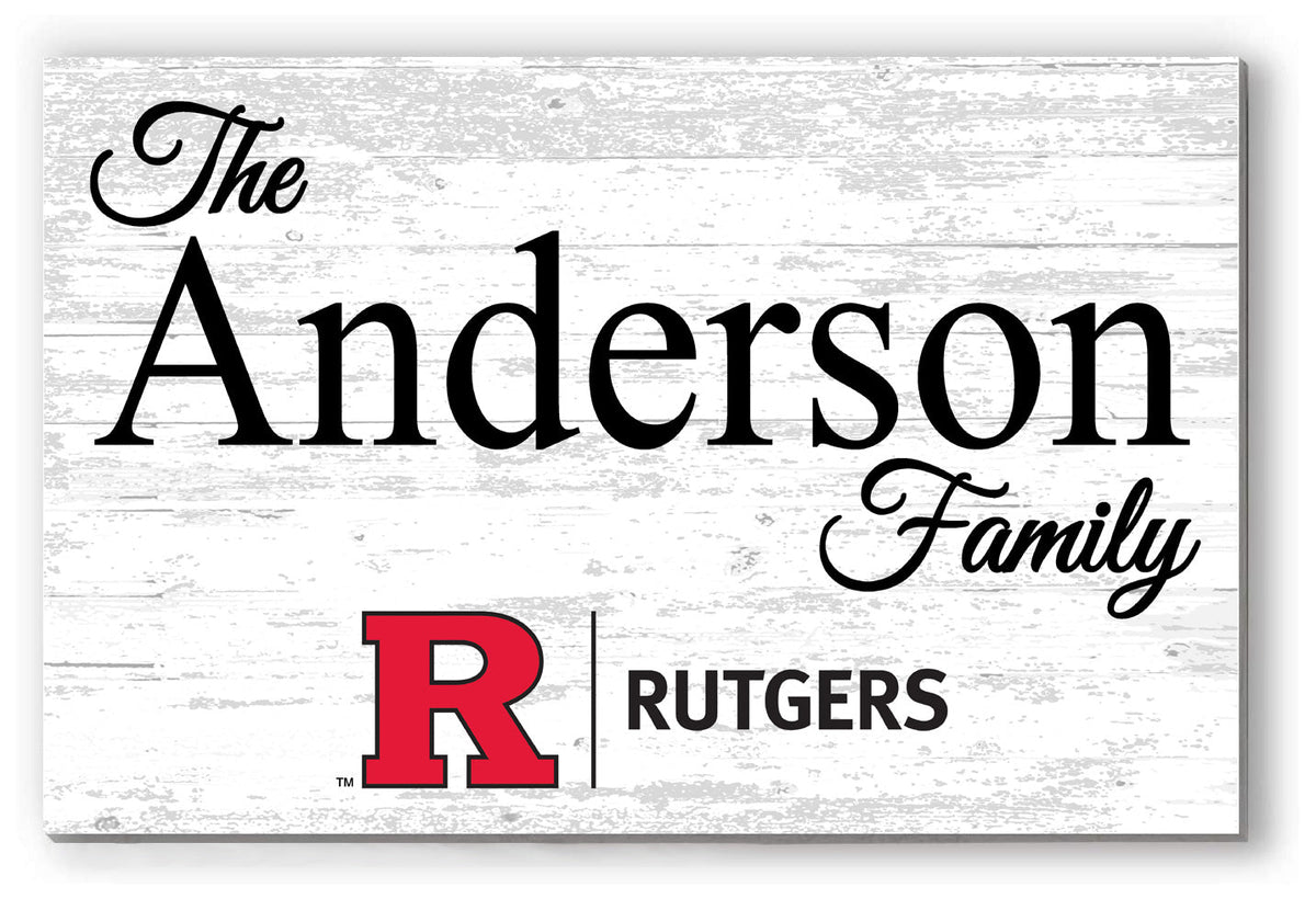 Rutgers Family Sign – Personalized Scarlet Knights Wood Plaque – Broad ...
