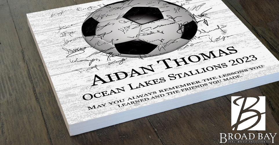 Personalized Signable Soccer Plaque - Team Gift, Award, Senior Keepsake ...