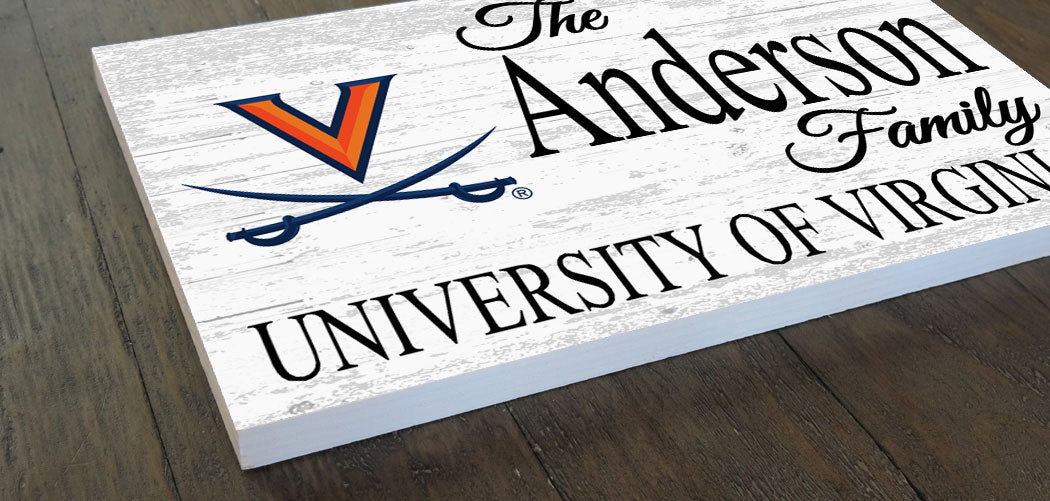 University of Virginia Family Sign – Custom UVA Wood Name Plaque ...