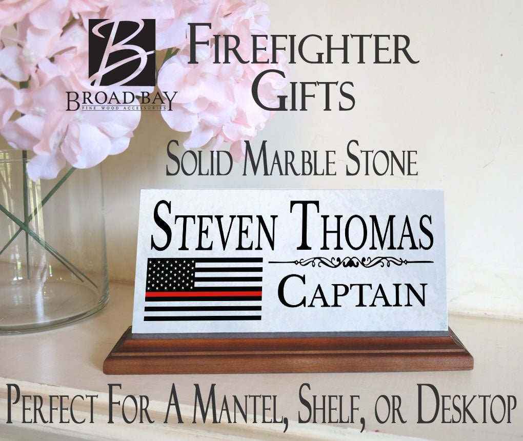 Firefighter Nameplate Gift - Thin Red Line Flag Fire Service Design ...