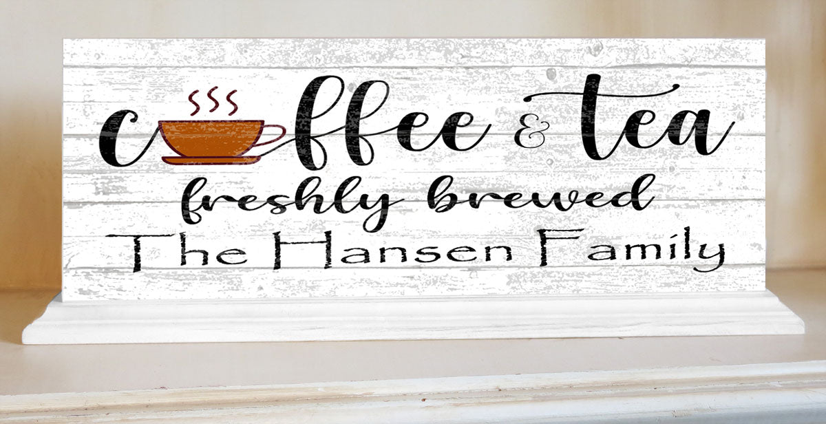 Personalized Coffee & Tea Kitchen Sign Custom Farmhouse Style – Broad ...