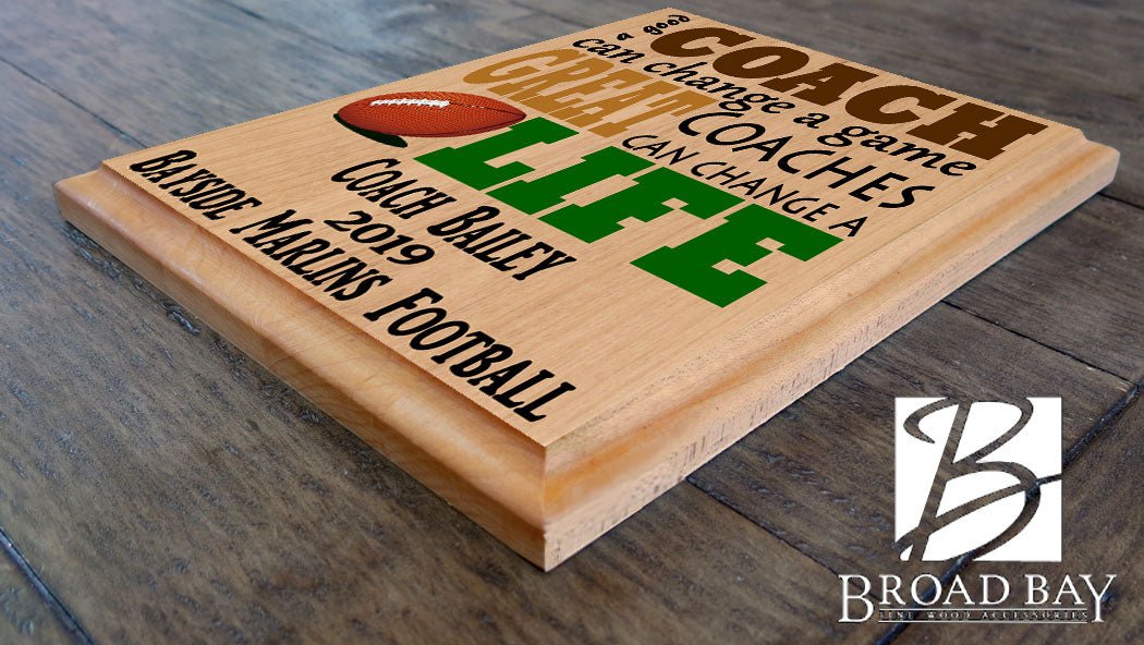Custom Football Coach Gift – Personalized Wood Plaque with Name & Year ...