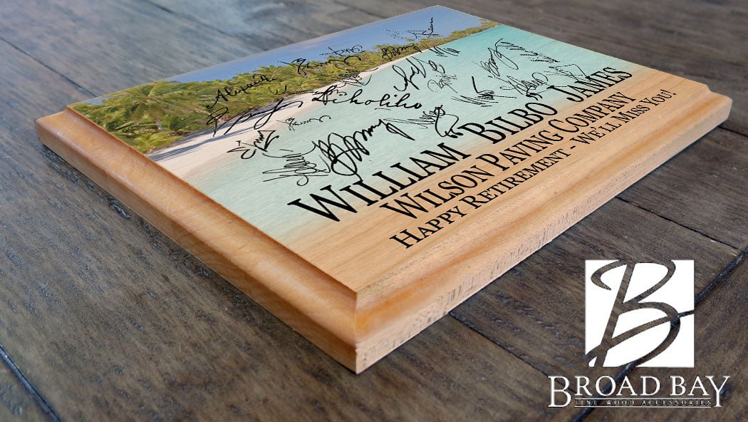 Retirement Gift Plaque Signable Tropical Beach Theme – Broad Bay ...